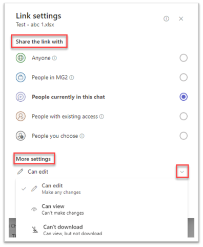 Document collaboration in a Chat within Microsoft Teams – MG2